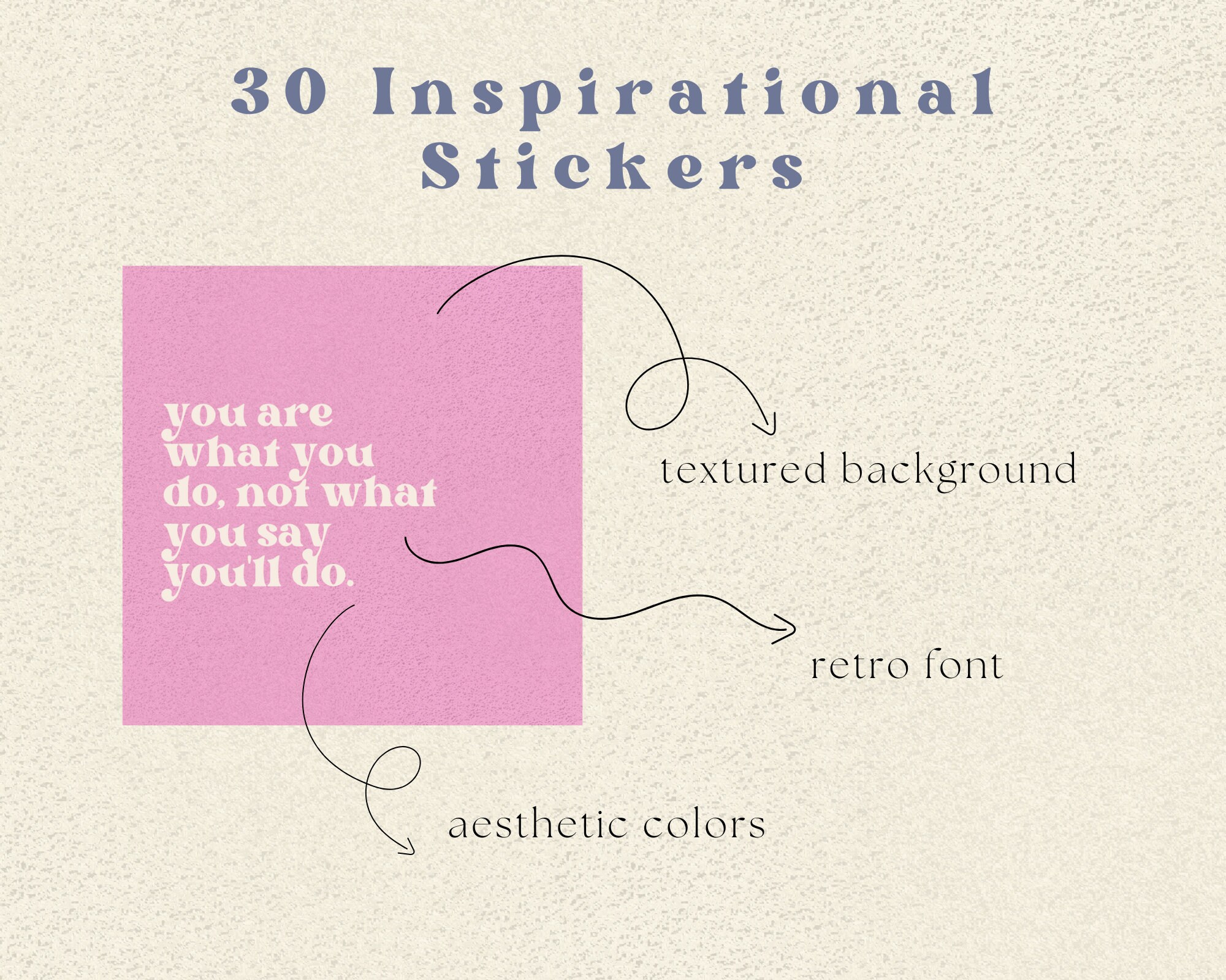 Inspirational Quotes Digital Stickers, Retro Goodnotes Stickerbook ...