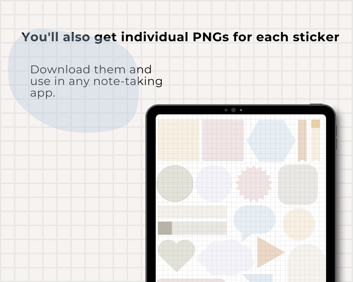 Transparent Digital Sticky Notes Student Stickers iPad - Etsy