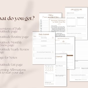 Gratitude Journal Printable Bundle | Minimal Self-care Planner | Daily ...