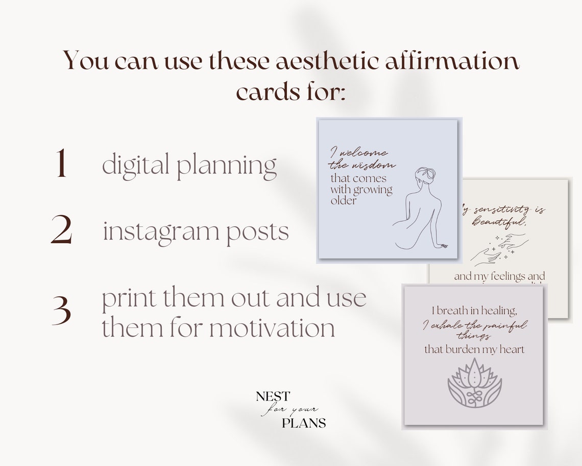 50 Affirmation Cards Printable Digital Stickers Inspirational Goodnotes ...