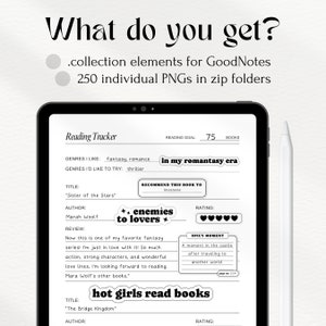 Digital Stickers for Reading Journal | Bookish Goodnotes Stickers ...