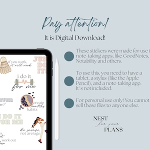 Fitness Digital Stickers, Workout Goodnotes Stickerbook, Wellness ...