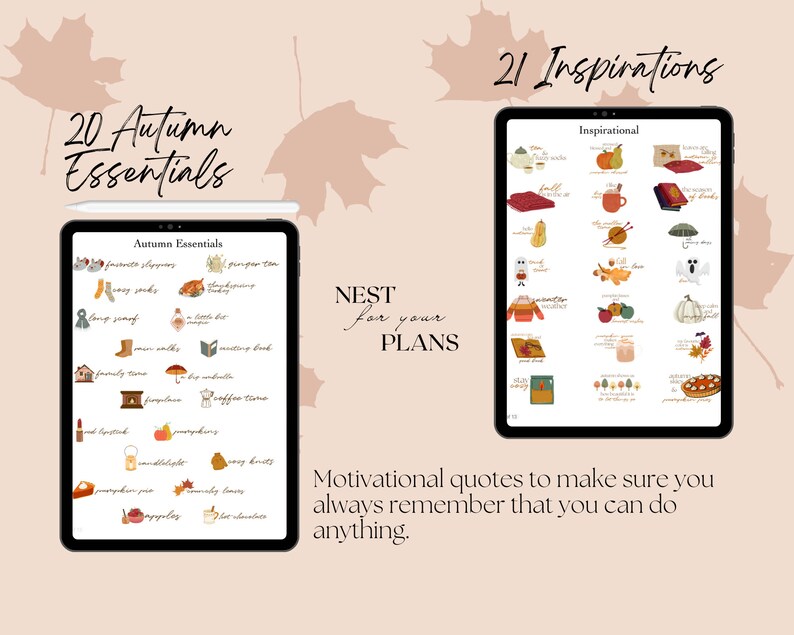 Autumn Everyday Digital Stickers Goodnotes PNG Pumpkin Fall - Etsy