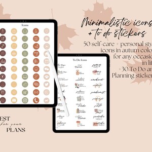 Autumn Everyday Digital Stickers Goodnotes, PNG Pumpkin Fall Stickers ...
