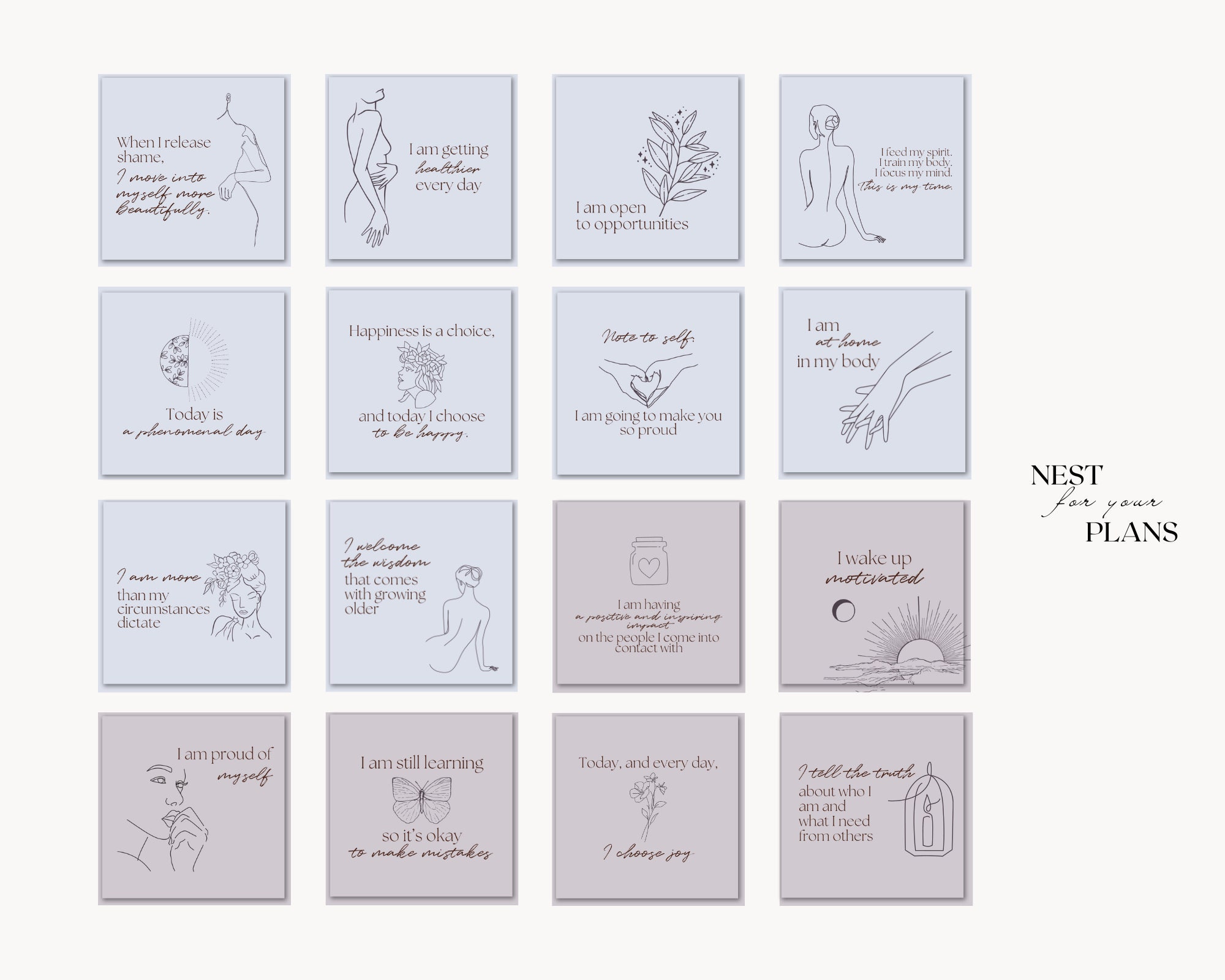 50 Affirmation Cards Printable | Digital Stickers | Inspirational ...