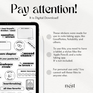 Digital Stickers for Reading Journal | Bookish Goodnotes Stickers ...