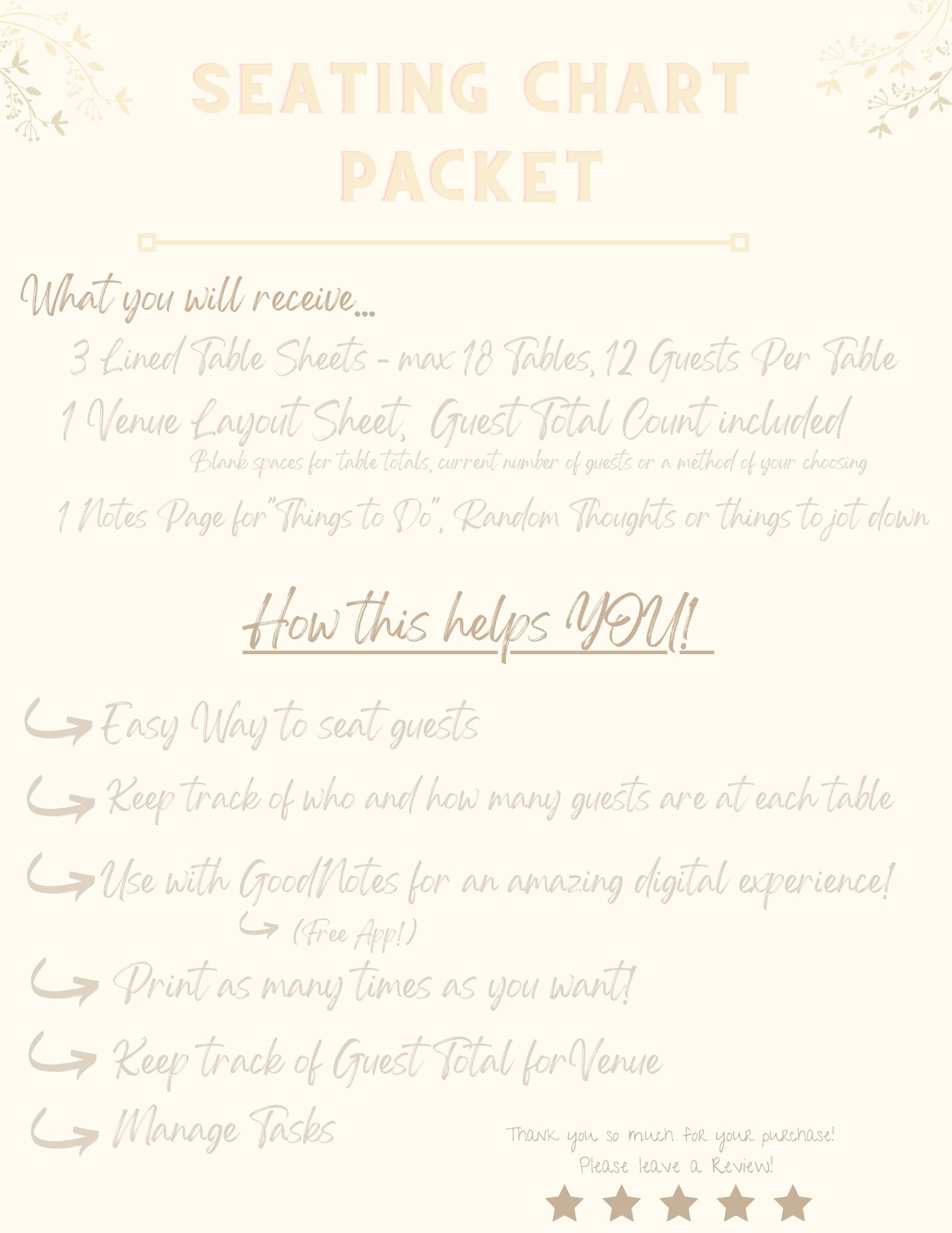 Rough Draft Seating Chart Printable, Downloadable, Goodnotes, Weddings ...