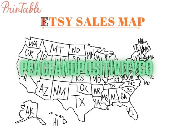 Etsy Printable Sales Map Instant Download - Etsy