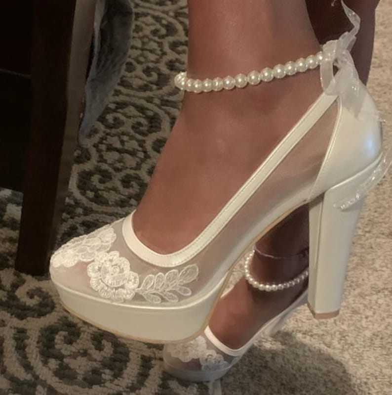 High Heels, Ivory Wedding Shoes , Platforms, Ivory Bride Shoes , Ivory ...