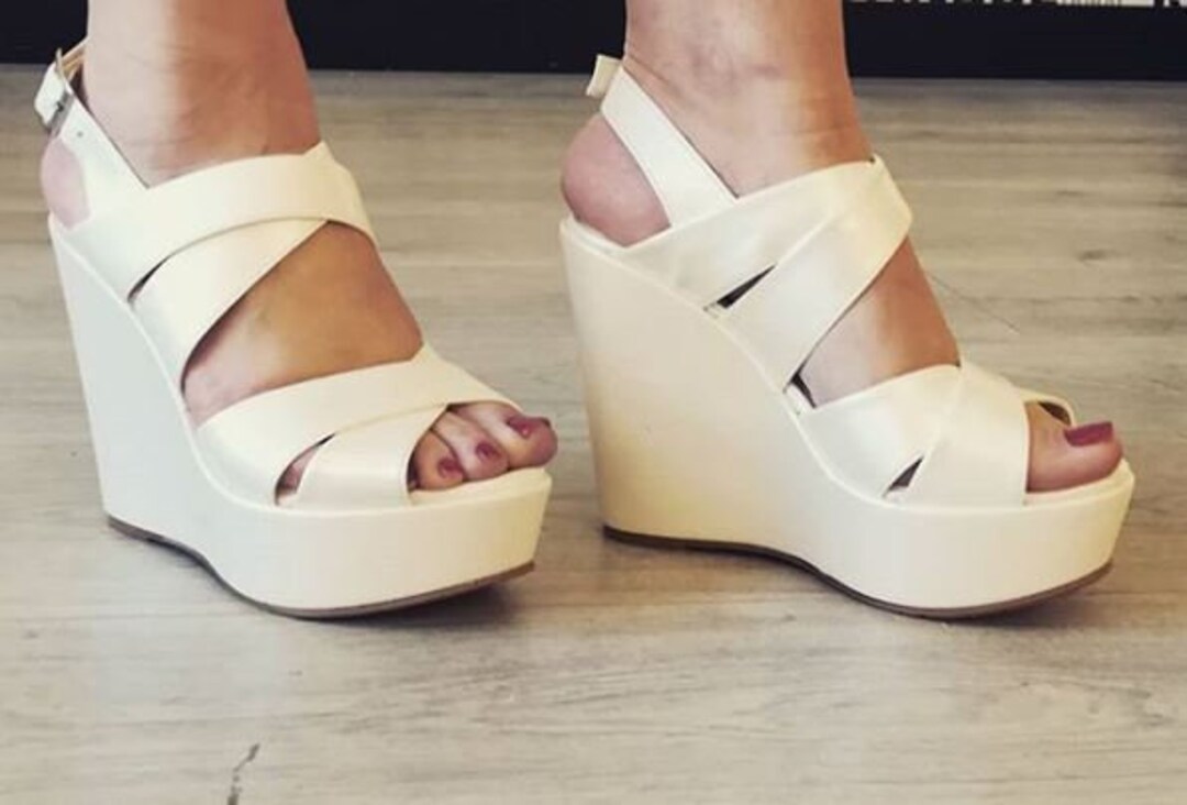 Wedges, Wedge Wedding Shoes , Platforms, Wedge Bride Shoes , Ivory ...