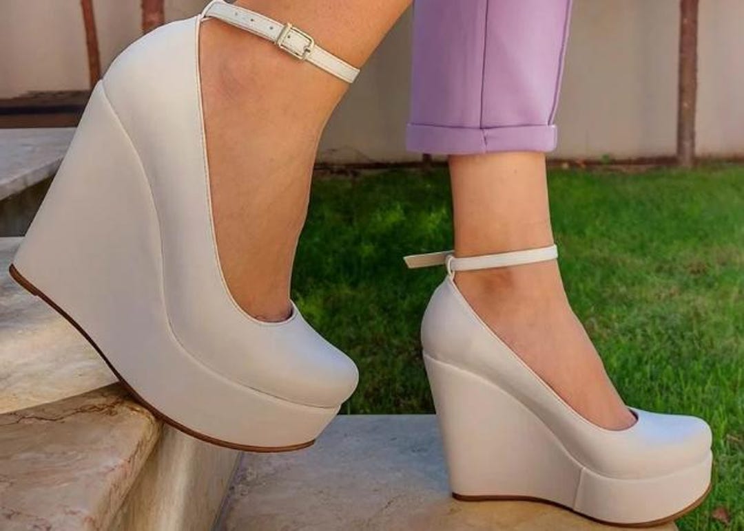 Wedge , Wedding Wedge , Closed Toe Wedge , Ankle Strap Wedge - Etsy