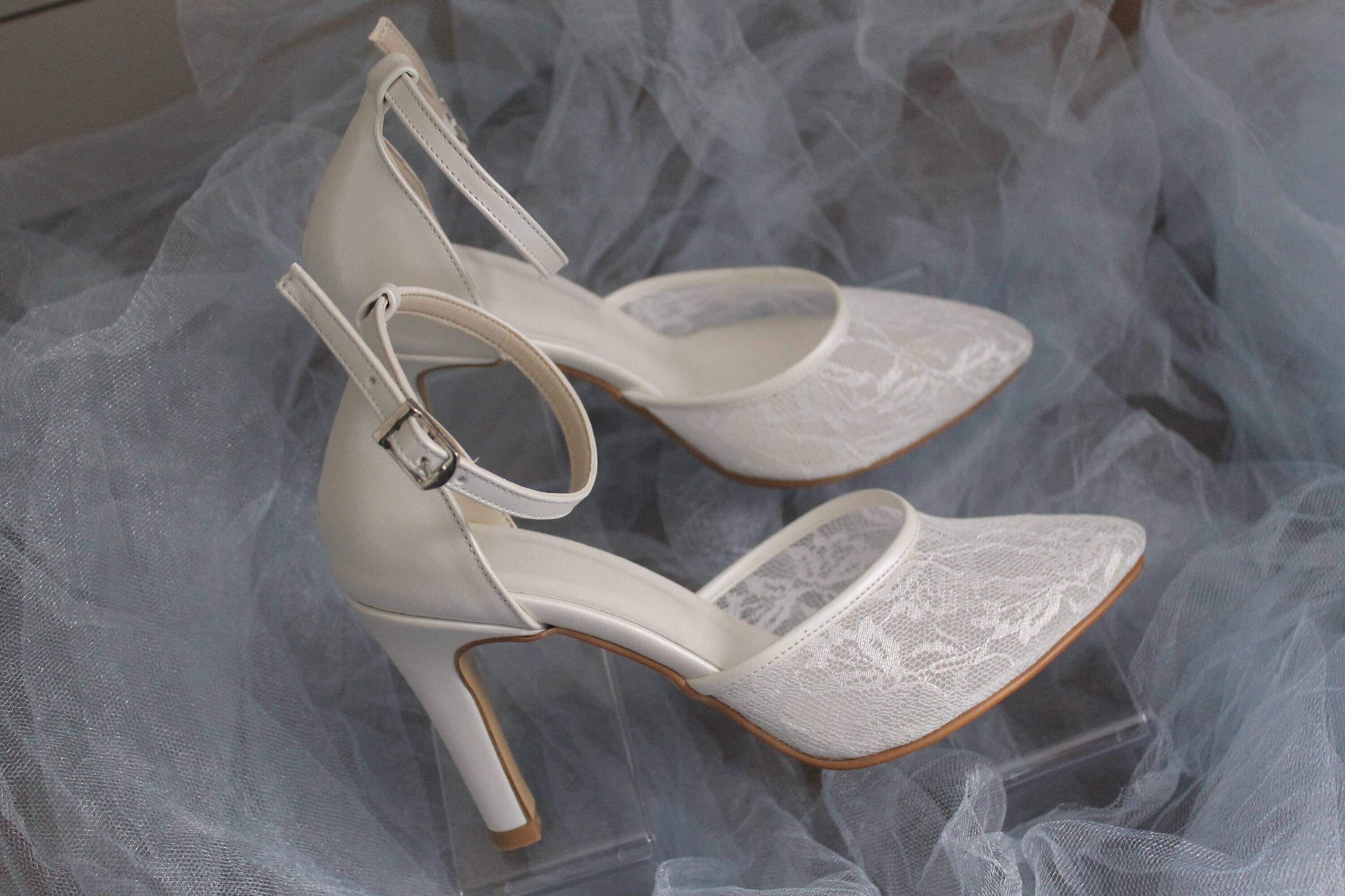 Tulle , Guipure Embellished Tulle Bridal Shoes , Heels - Etsy