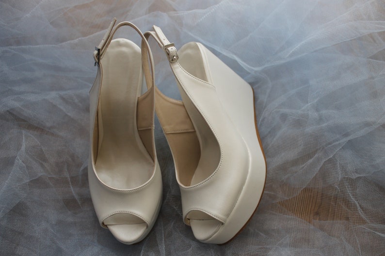 Wedges, Ivory Wedding Wedge , Platforms, Wedge Bride Shoes , Bridal ...