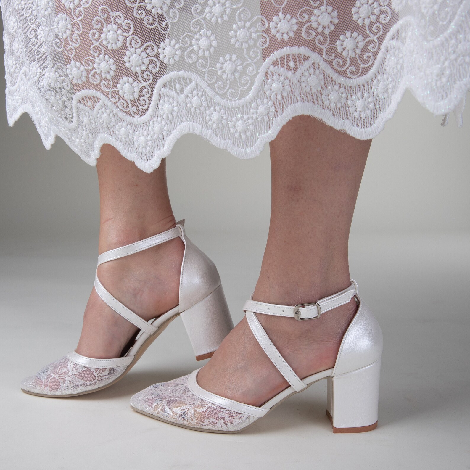 Tulle , Guipure Embellished Tulle Bridal Shoes , Heels - Etsy