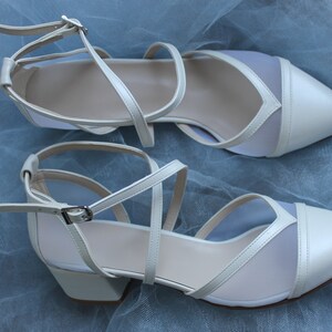 Criss Cross Blcok Heel , Low Heels, Black Shoes , Ivory Bride Shoes ...