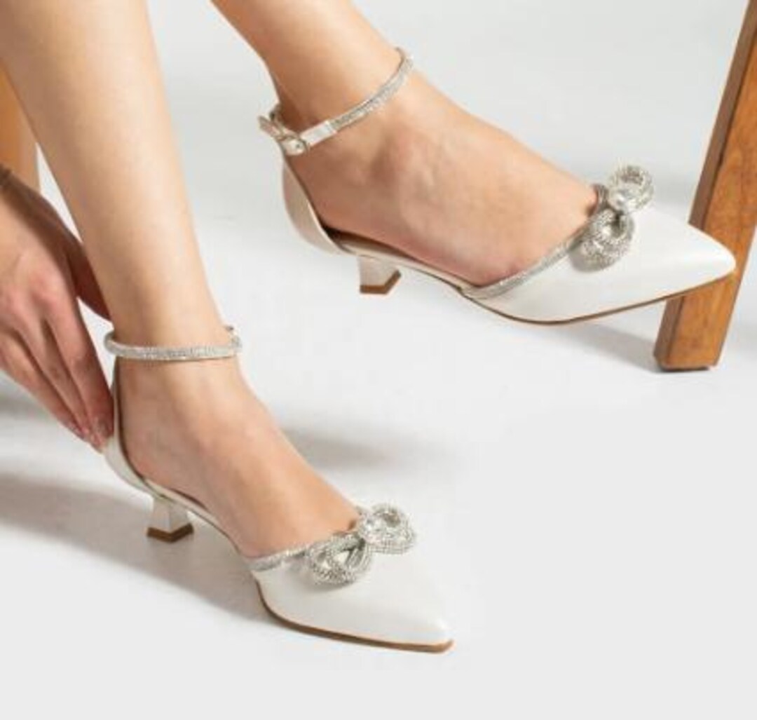 Kitten Heel Shoe , Stone Embllished Shoe , Ankle Strap Shoe - Etsy