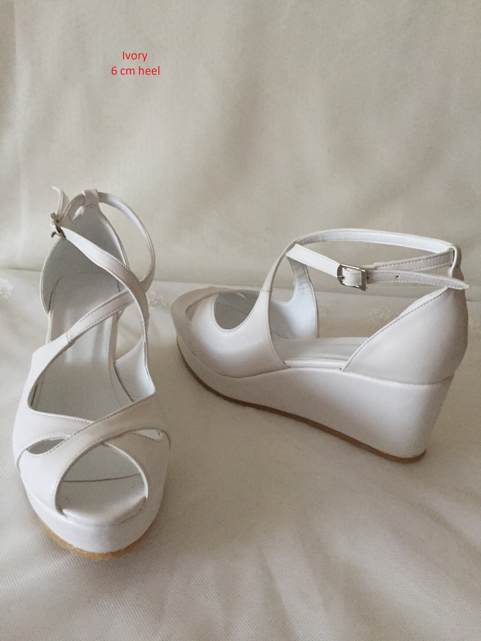 Cris Cros Wedges Ivory Wedding Shoes Ivory Bride Shoes - Etsy
