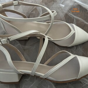 Criss Cross Blcok Heel , Low Heels, Black Shoes , Ivory Bride Shoes ...