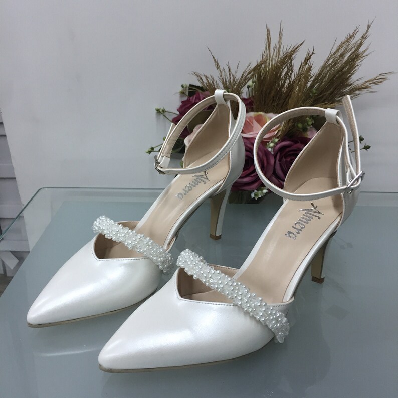 Pearl Embellished Heels Embellished Wedding Shoes Bridal | Etsy