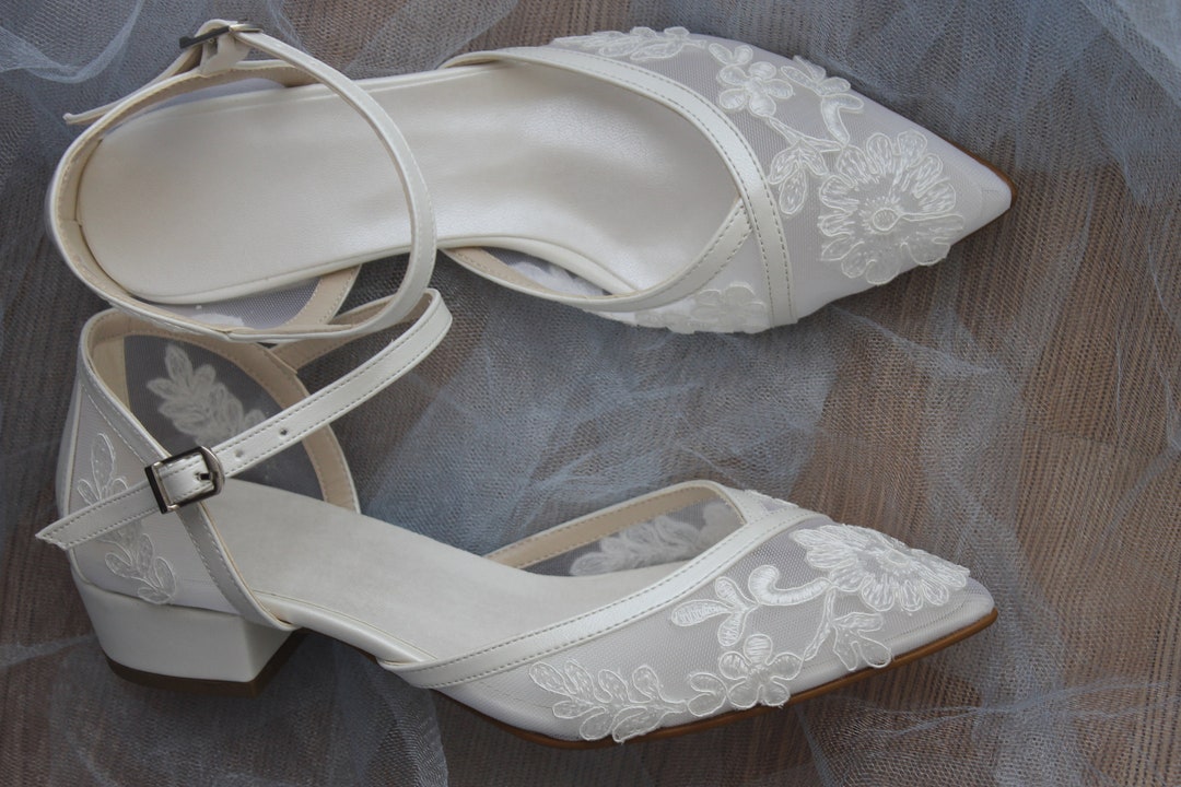 Tulle , Guipure Embellished Tulle Bridal Shoes , Heels - Etsy