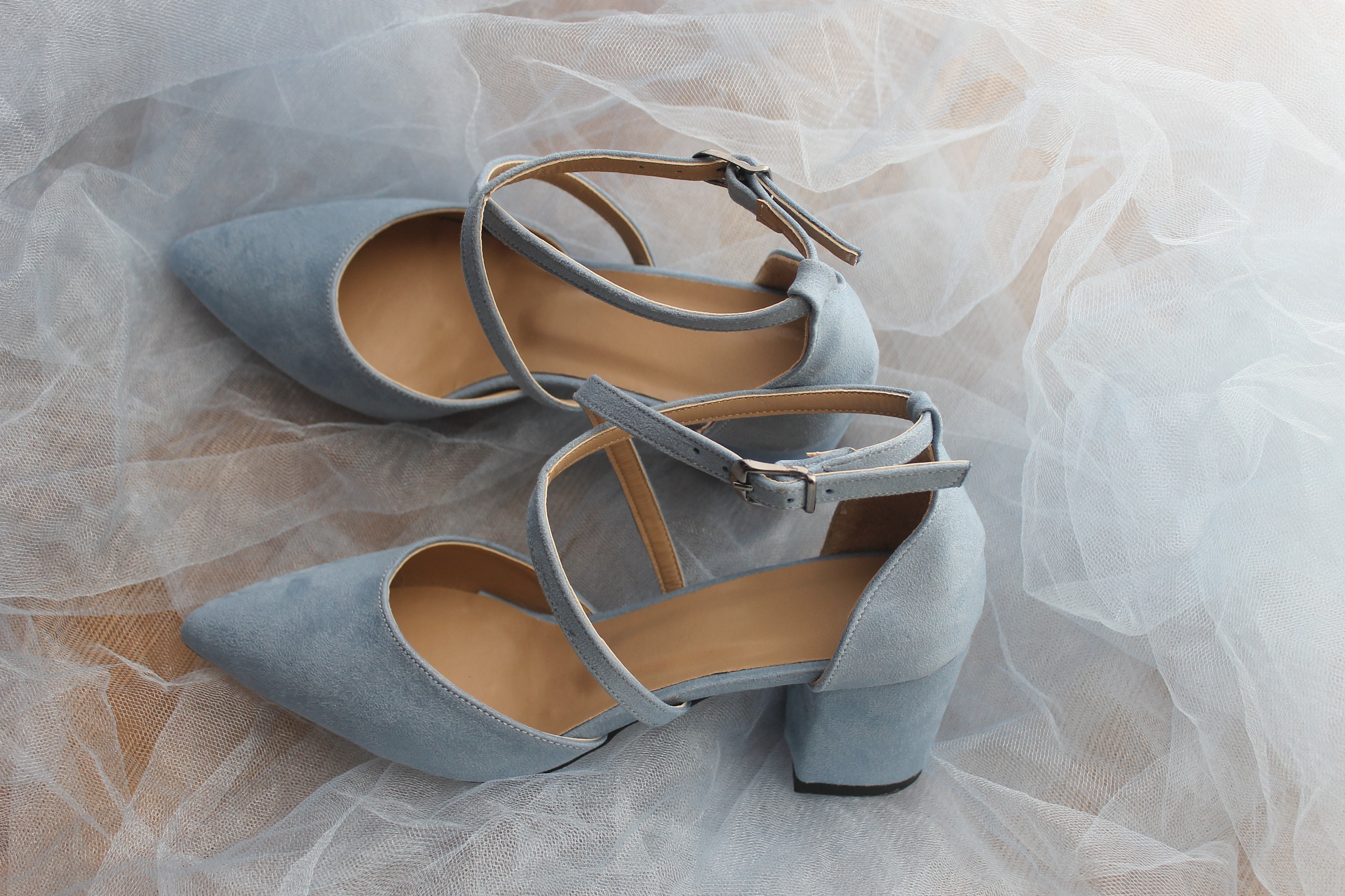 Baby Blue Shoes , Criss Cross , Block Heel Shoes , Suede Shoes , Gift ...