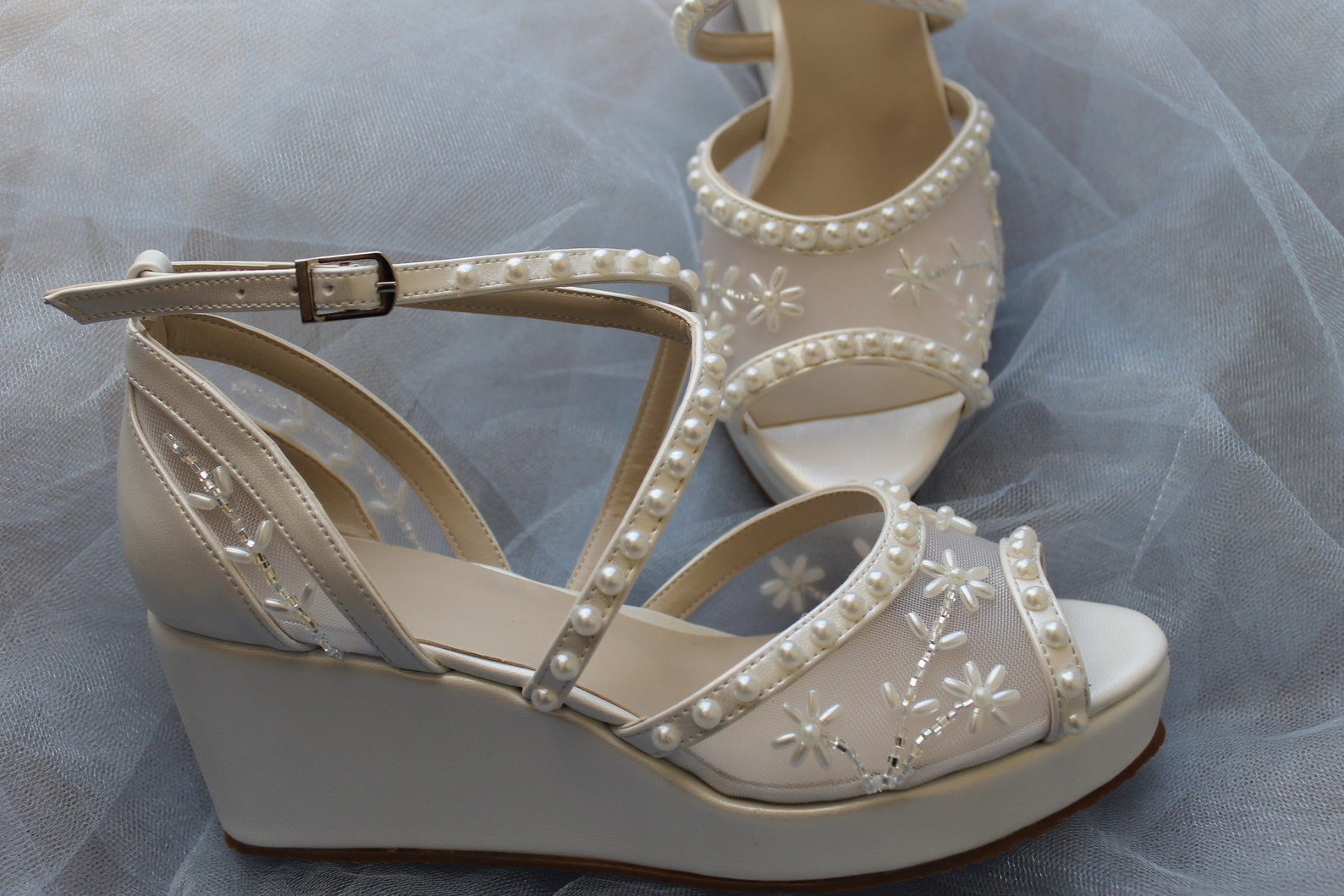 NEW Pearl Embellished Wedges Pearl Pearl Embellished - Etsy