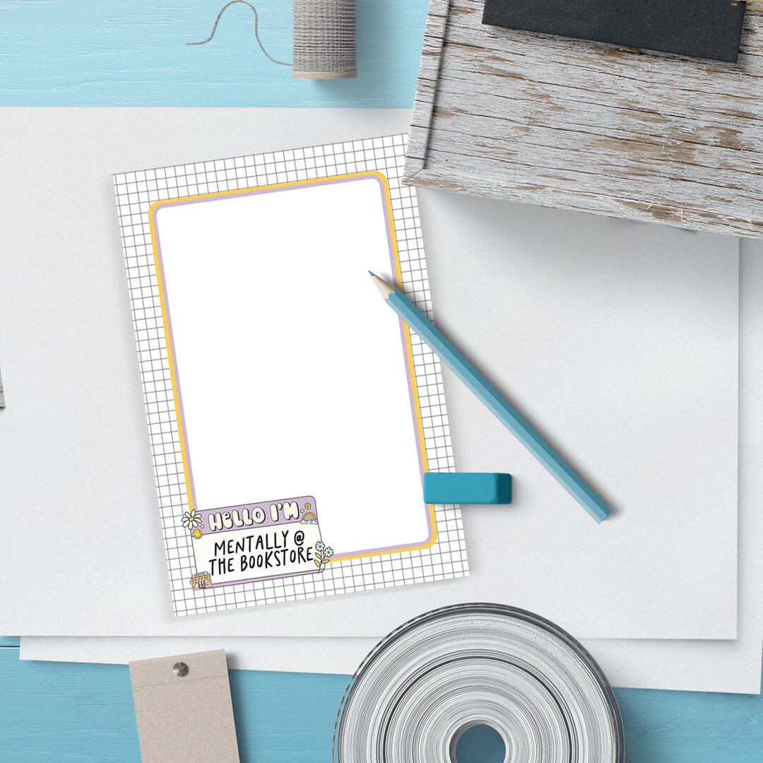 Mentally at the Bookstore Notepad Notepad, Bookish Notepad, Book ...