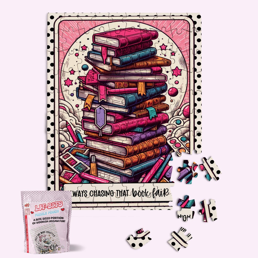 Lit Bits 120 Piece Jigsaw Puzzle - Chasing That Book Fair High, Bookish ...