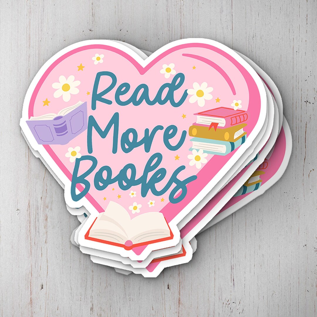 Read More Books Vinyl Sticker, Book Lover Decal, Laptop Decal, Gifts ...