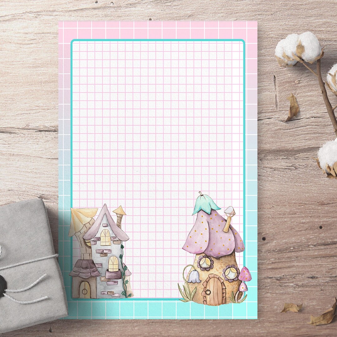 Fairy Houses Notepad, Bookish Notepad, Book Stationery, Bookish Planner ...