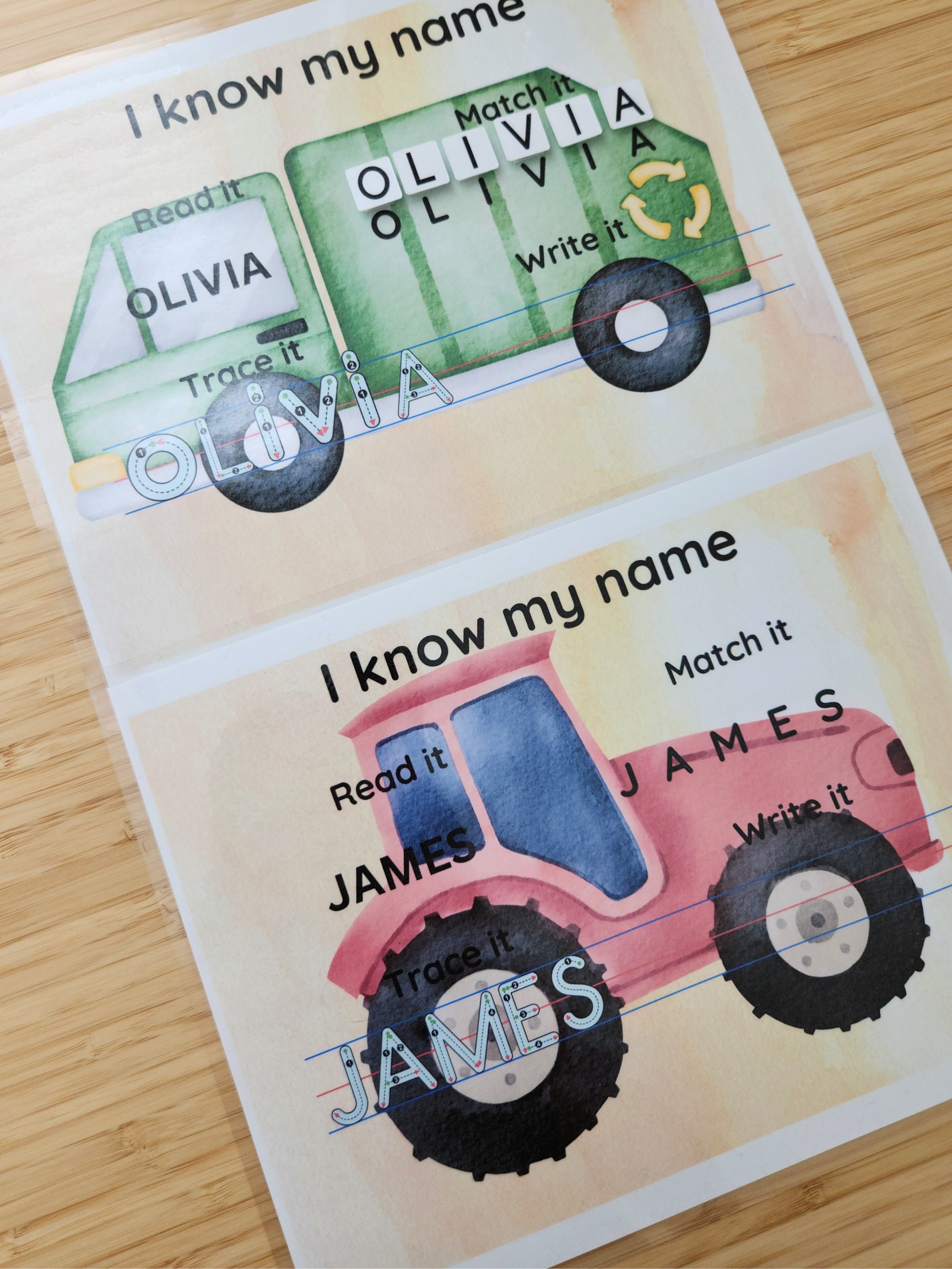 Dry Erase Personalised Name Mat Tracing Busy Binder Custom - Etsy