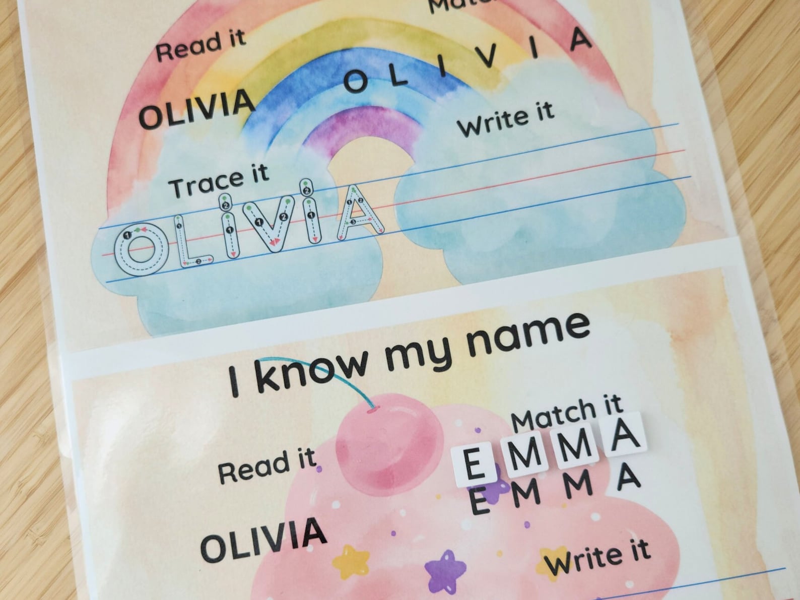 Dry Erase Personalised Name Mat Tracing Busy Binder Custom - Etsy