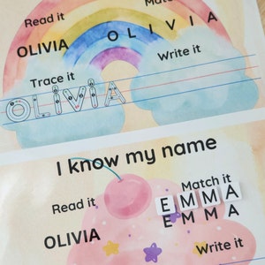 Dry Erase Personalised Name Mat Tracing Busy Binder Custom Name ...