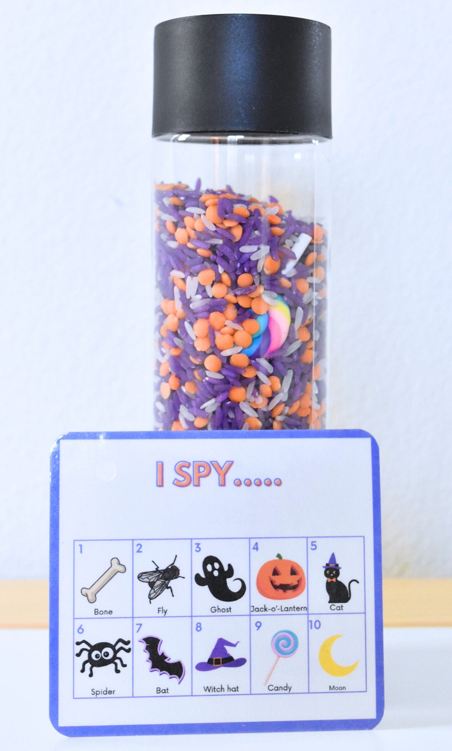 Halloween I Spy Bottle Travel Game Plane Quiet Time Fidget on the Go ...