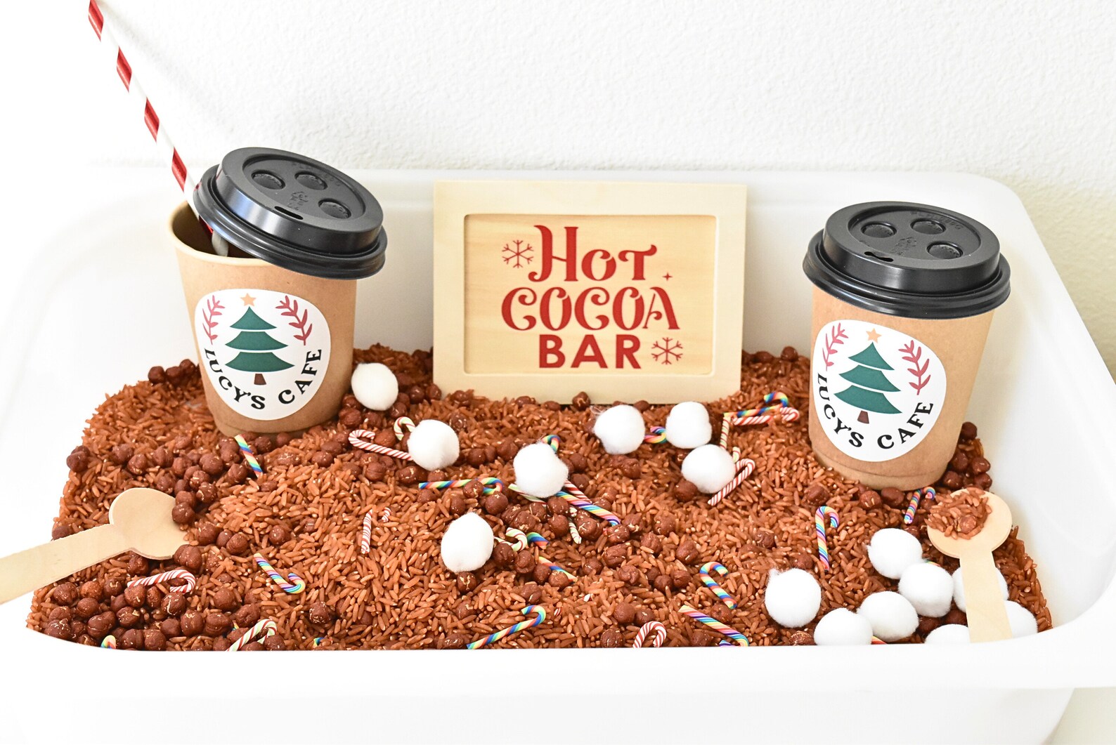 Personalized Hot Cocoa Sensory Bin Christmas Sensory Play Gift - Etsy ...