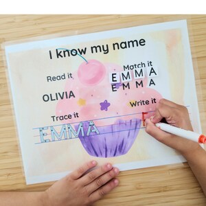 Dry Erase Personalised Name Mat Tracing Busy Binder Custom Name ...