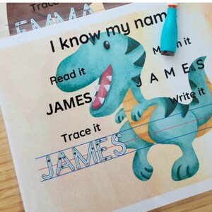 Dry Erase Personalised Name Mat Tracing Busy Binder Custom Name ...