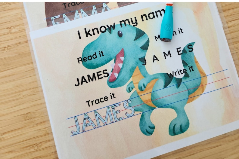 Dry Erase Personalised Name Mat Tracing Busy Binder Custom - Etsy