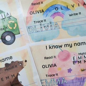 Dry Erase Personalised Name Mat Tracing Busy Binder Custom Name ...