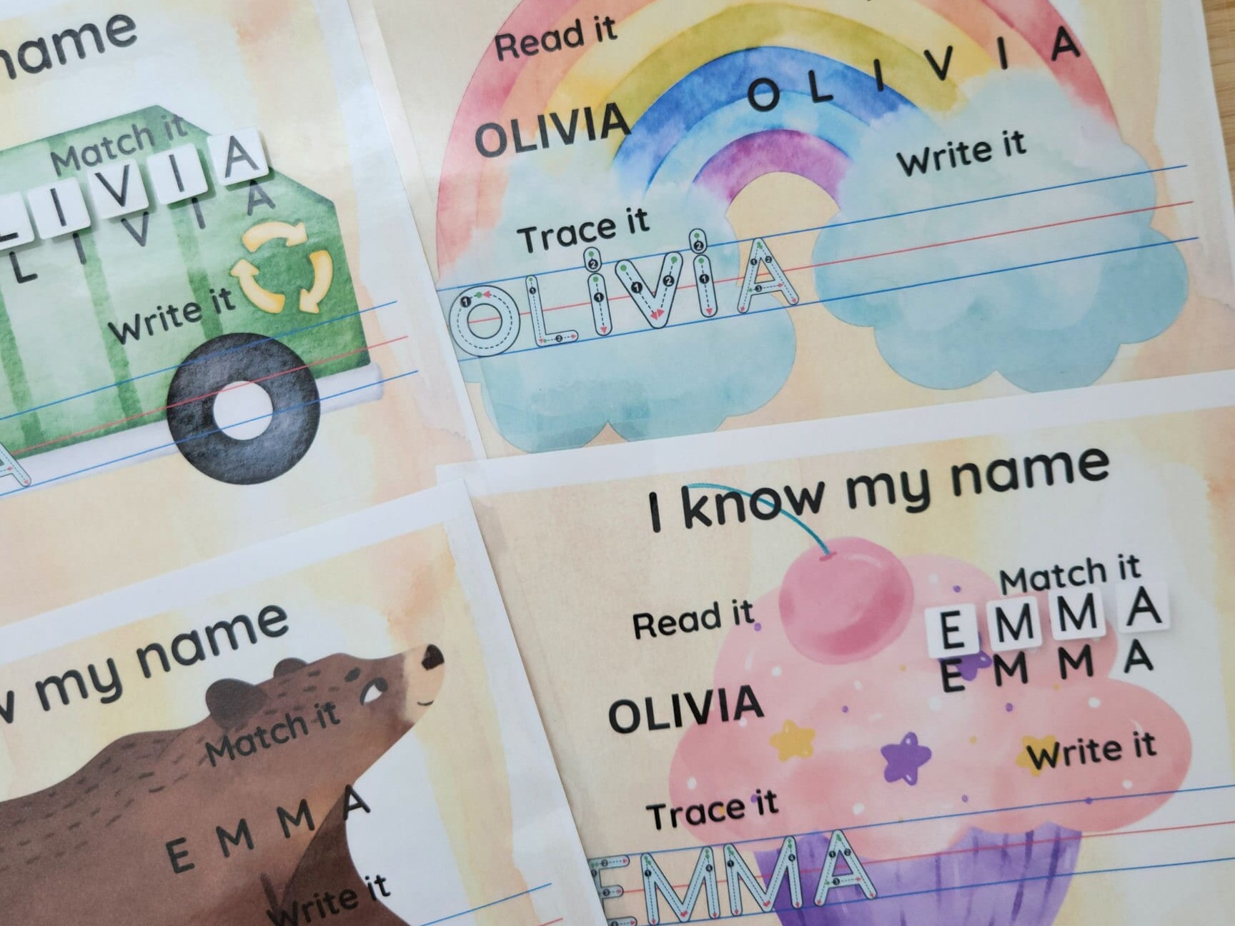 Dry Erase Personalised Name Mat Tracing Busy Binder Custom - Etsy