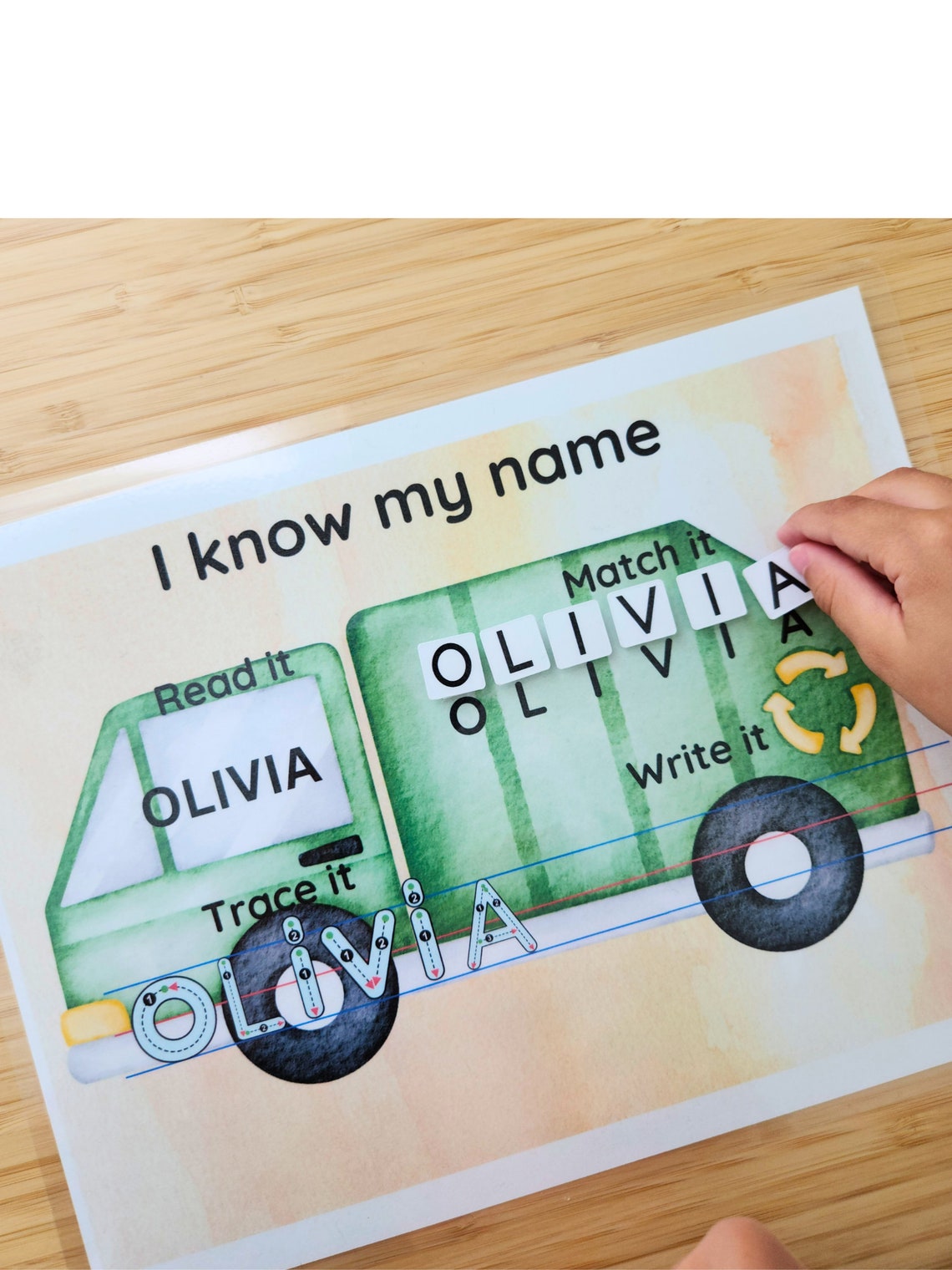 Dry Erase Personalised Name Mat Tracing Busy Binder Custom - Etsy