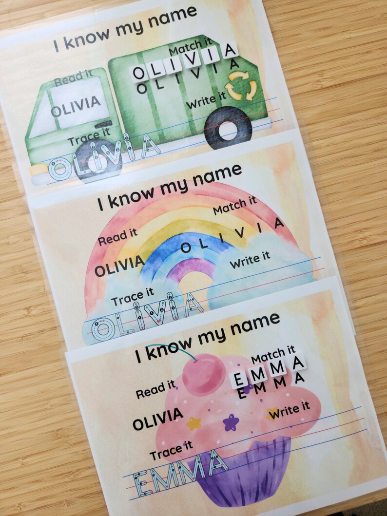 Dry Erase Personalised Name Mat Tracing Busy Binder Custom Name ...