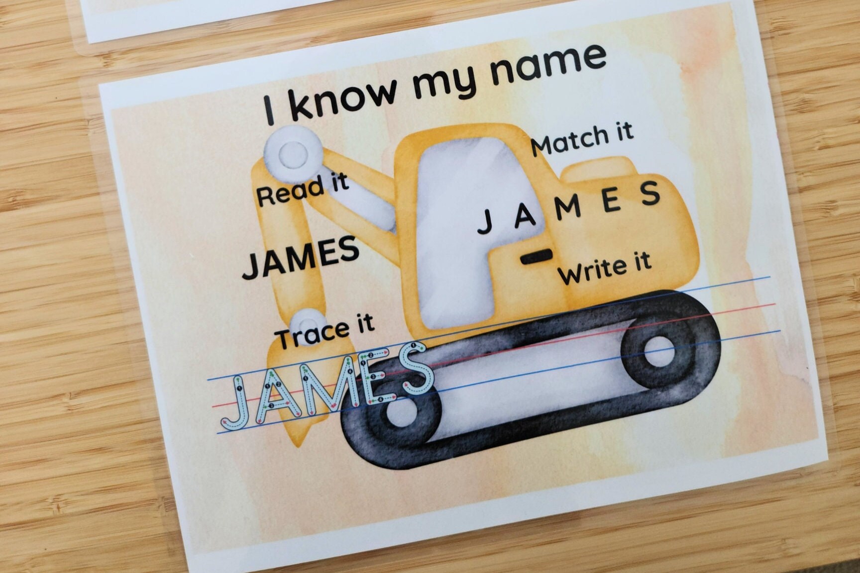 Dry Erase Personalised Name Mat Tracing Busy Binder Custom - Etsy