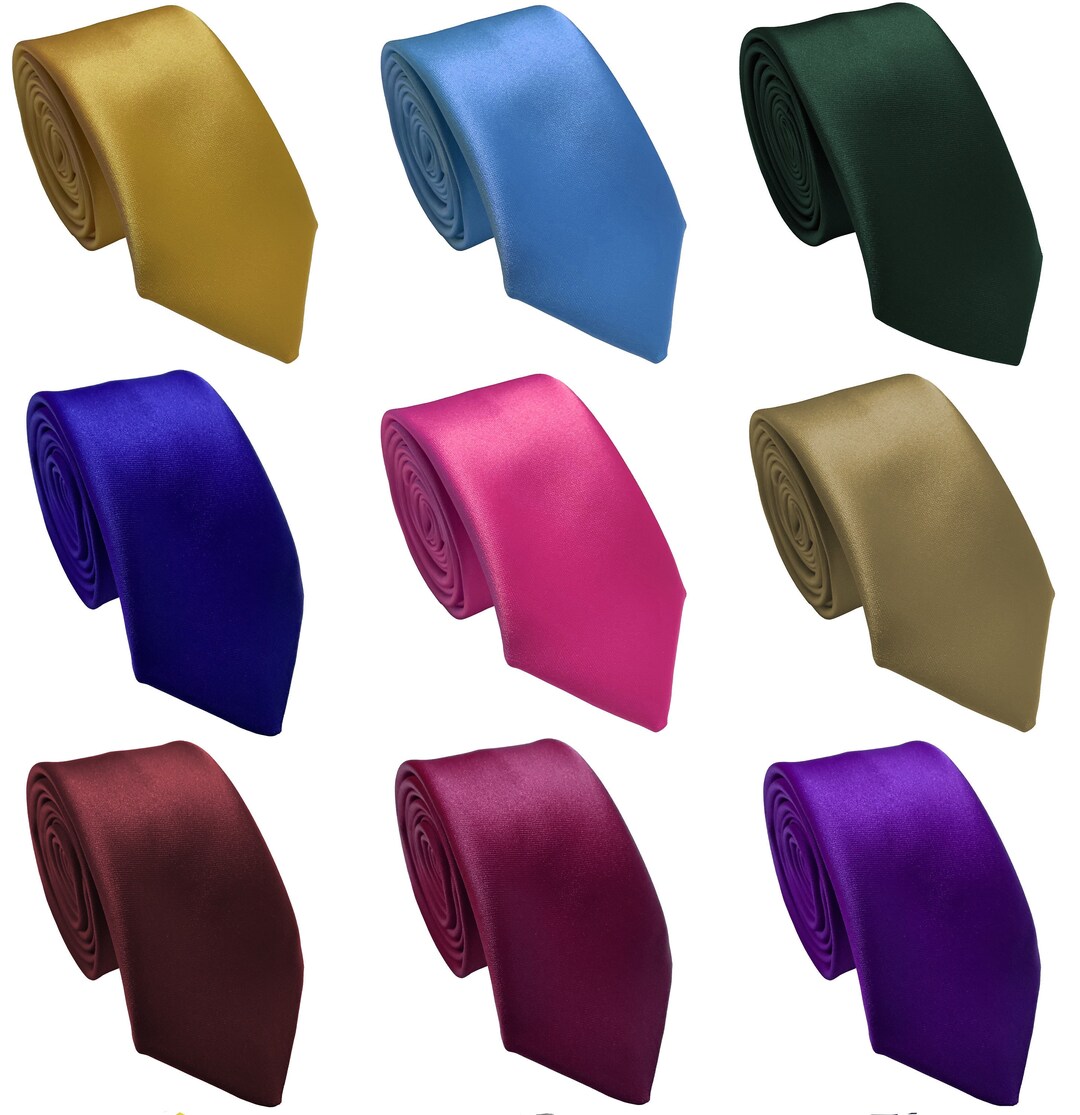 Men's Smart Skinny Width 2 Satin Ties - Etsy
