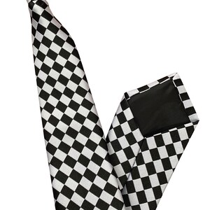 Black & White Check Checkerboard Clip on Tie - Etsy