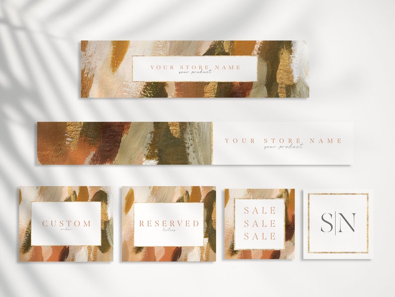 Editable Etsy Branding Kit Etsy Branding Etsy Beige Abstract Cover Etsy ...