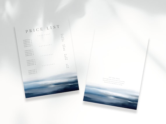 DIY Printable Price List Template Pricing Guide Double - Etsy