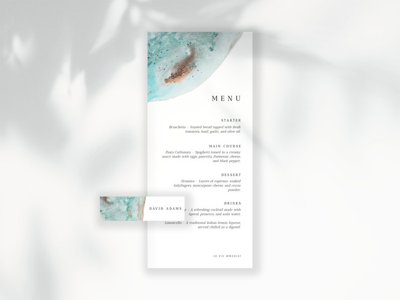 Printable Menu Editable Menu Template Menu for Celebration - Etsy