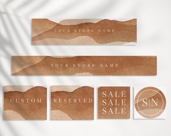 Editable Etsy Branding Kit Etsy Branding Watercolor Flower Etsy Cover ...