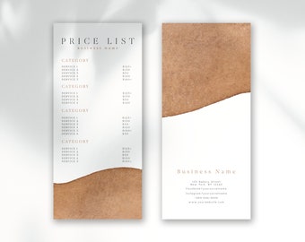 DIY Printable Price List Template Pricing Guide Double | Etsy Canada